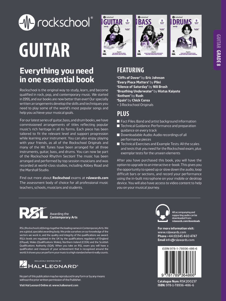 Rockschool Guitar Grade 8 (2024) – A Major Music